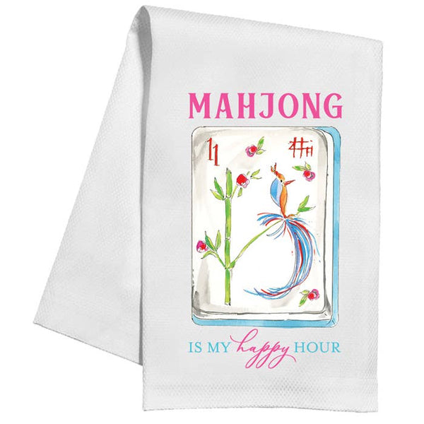 Handpainted Mahjong is my Happy Hour Kitchen Towel - Memory Lane Monograms