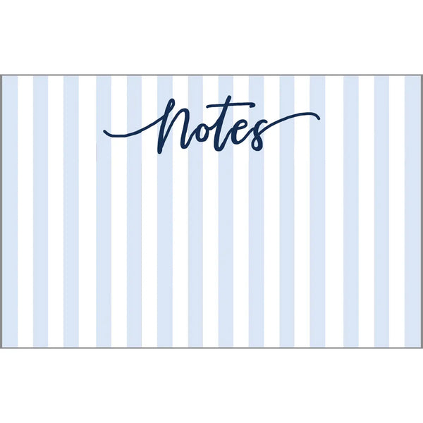 Cabana Stripe "NOTES" Blue Slab Notepad - Memory Lane Monograms